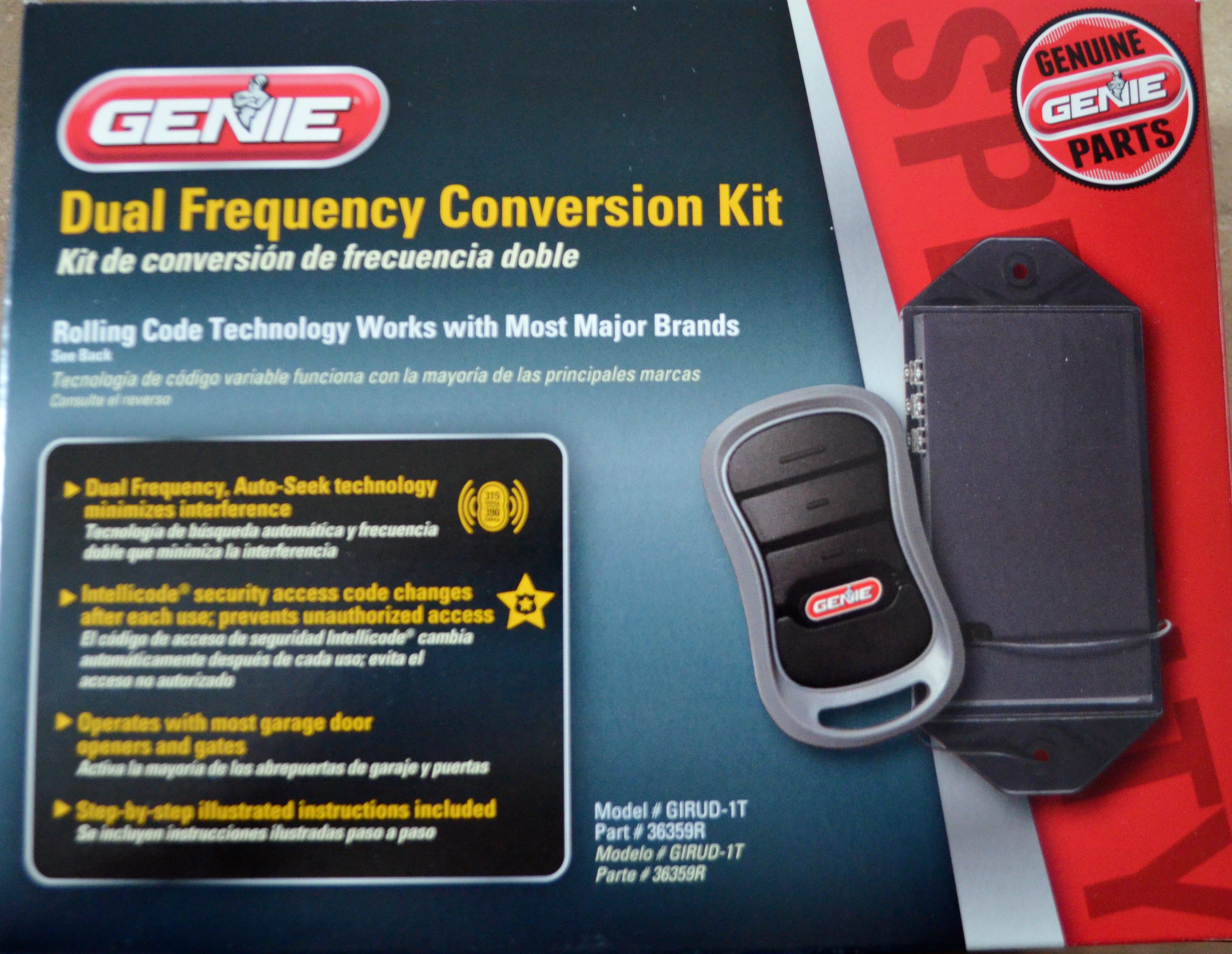 Genie GIRUD-1T Garage Opener Remote & Receiver Conversion Kit Genie GIRUD-1T Garage Opener Remote & Receiver Conversion Kit