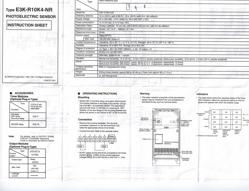 Omron Photoelectric Switch Wiring Diagram Through Beam Photo