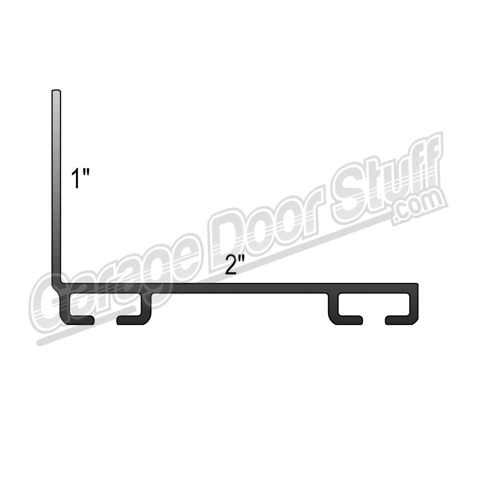 Aluminum 2" x 1" Weather Seal Retainer - Garage Door Stuff