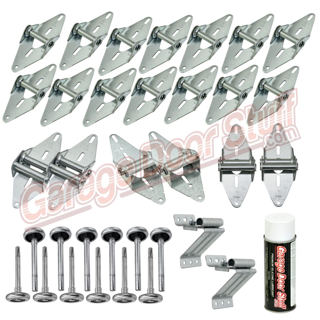 Garage Door Hinge and Roller SUPER HEAVY DUTY Kit 8' Tall Two Car Wide ...
